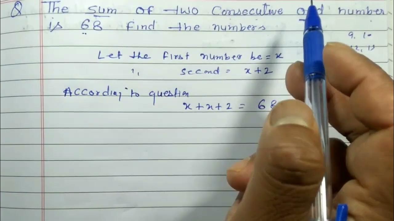 The sum of two consecutive odd number is 68 .Find the number - YouTube