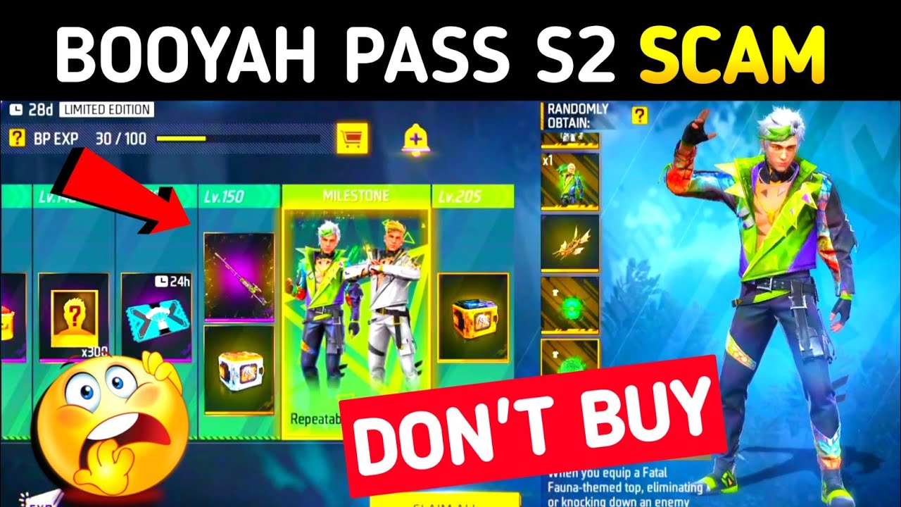 BOOYAH PASS S2 SCAM 😭 DON'T BUY GARENA FREE FIRE MAX - YouTube