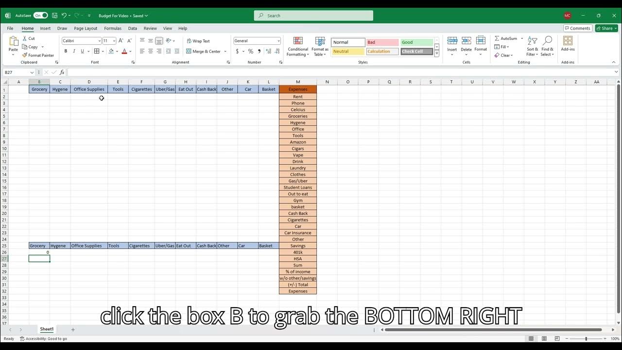 Total Your Daily Expenses with the =Sum(x:x) function in Excel - YouTube