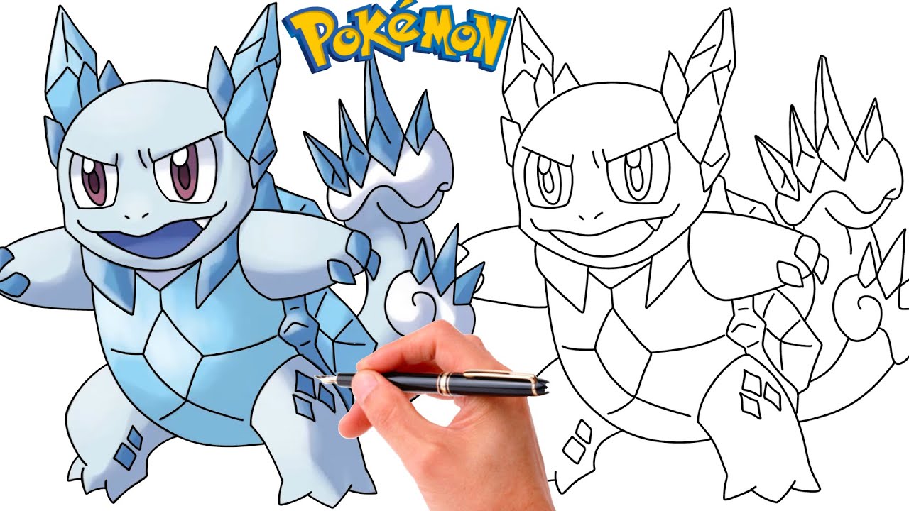 How To Draw Ice Type WARTORTLE POKEMON | Type Swap Pokemon - YouTube