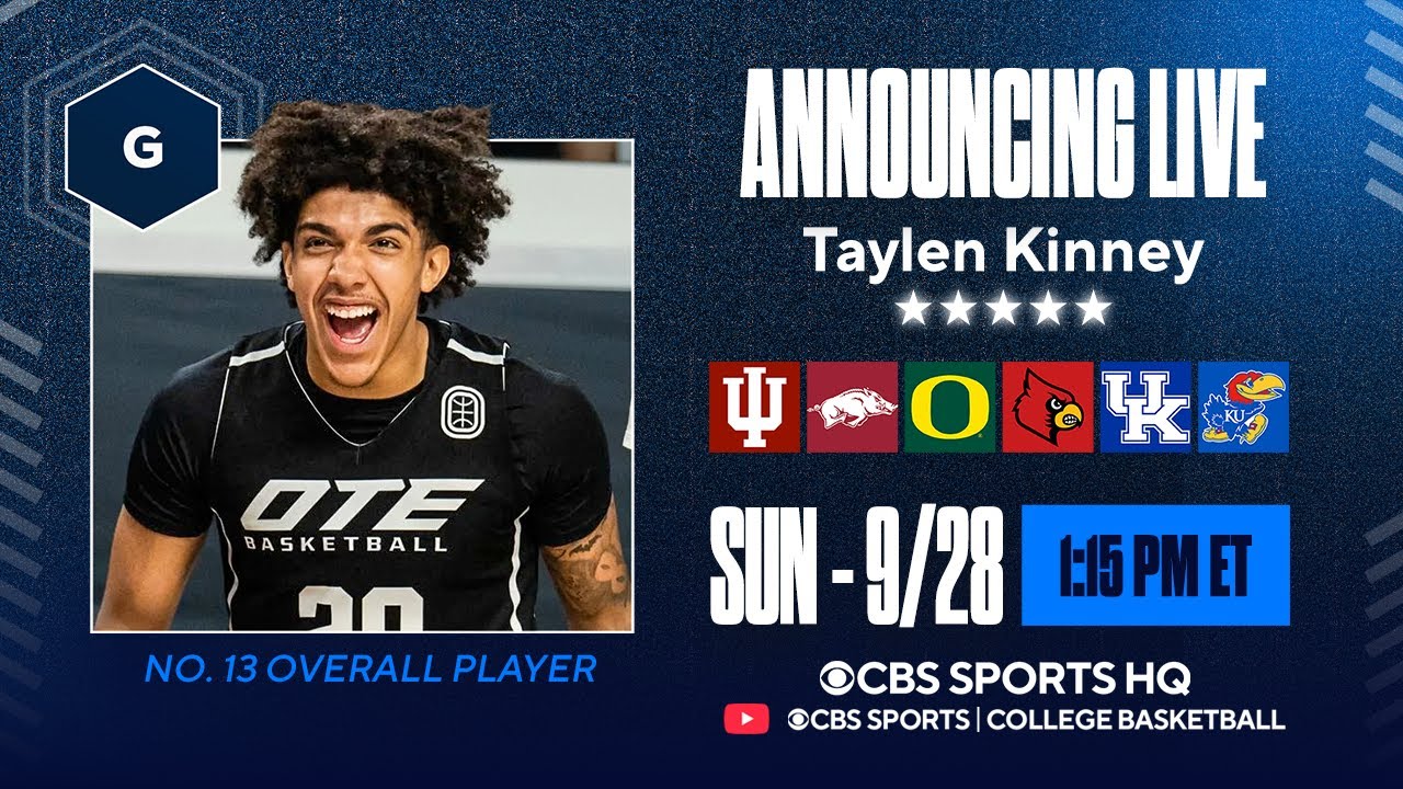 LIVE: 5-star G Taylen Kinney Announces College Commitment | No. 13 ...