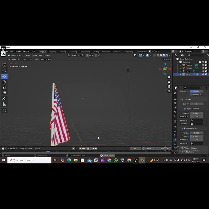 Creating and animating a flag in blender time lapse #3danimation #blender #3dmodeling - YouTube