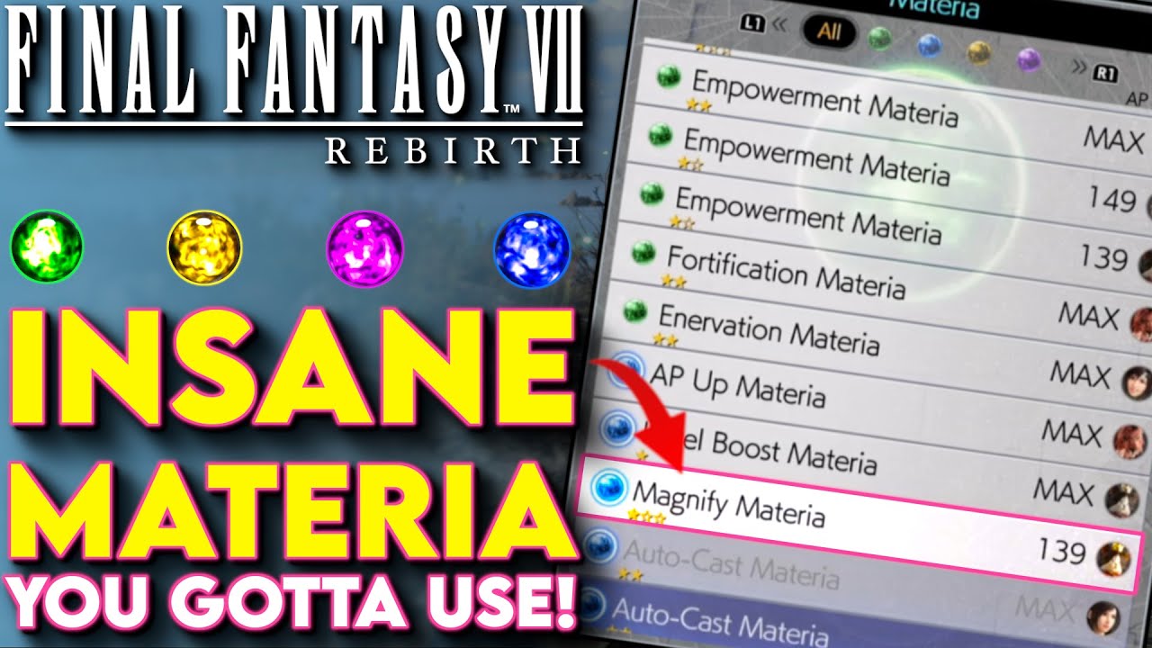Insane MATERIA You NEED In Final Fantasy VII Rebirth! (Final Fantasy 7 ...