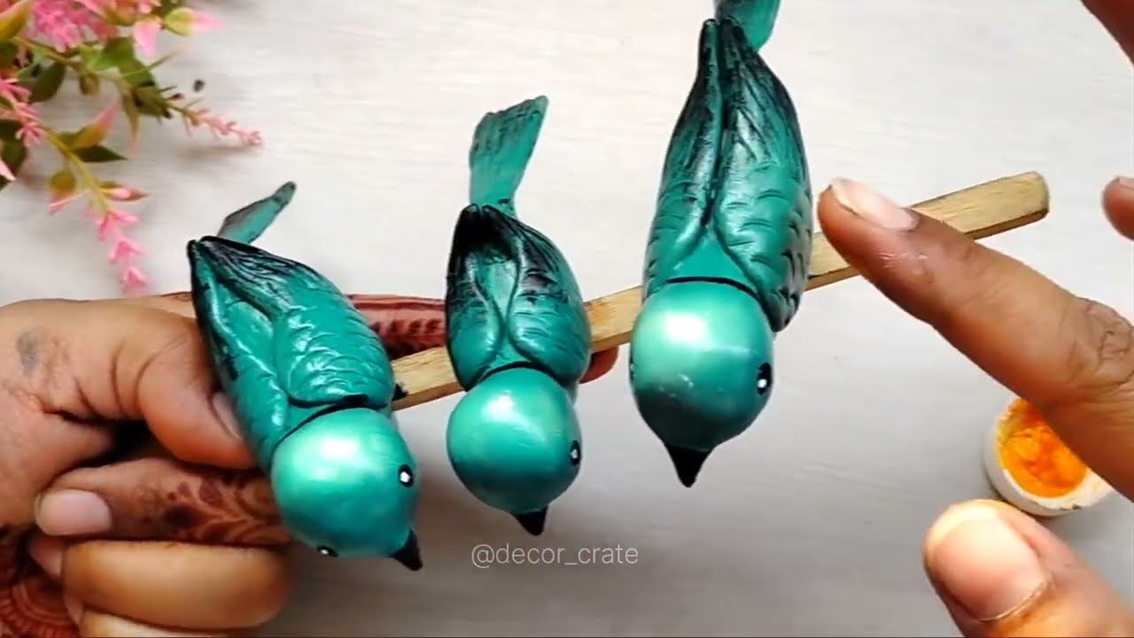 Wall hanging Birds Showpiece | Easy Clay Birds hanging for decor # ...