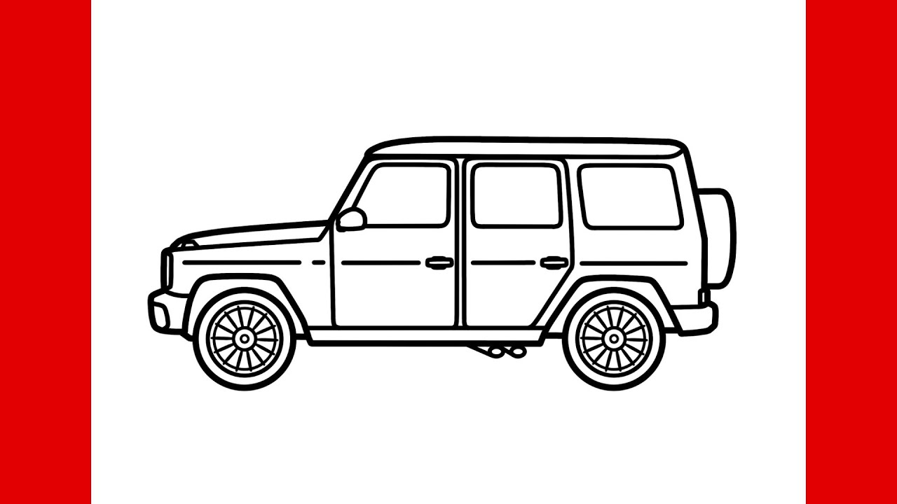 How to draw a MERCEDES G63 AMG easy | Drawing Mercedes-Benz suv car ...