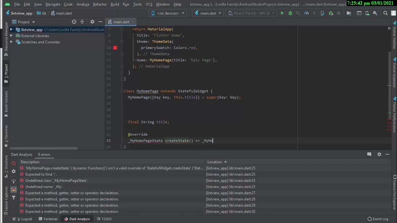 【FLUTTER ANDROID STUDIO and IOS】ListView and ListTile - YouTube
