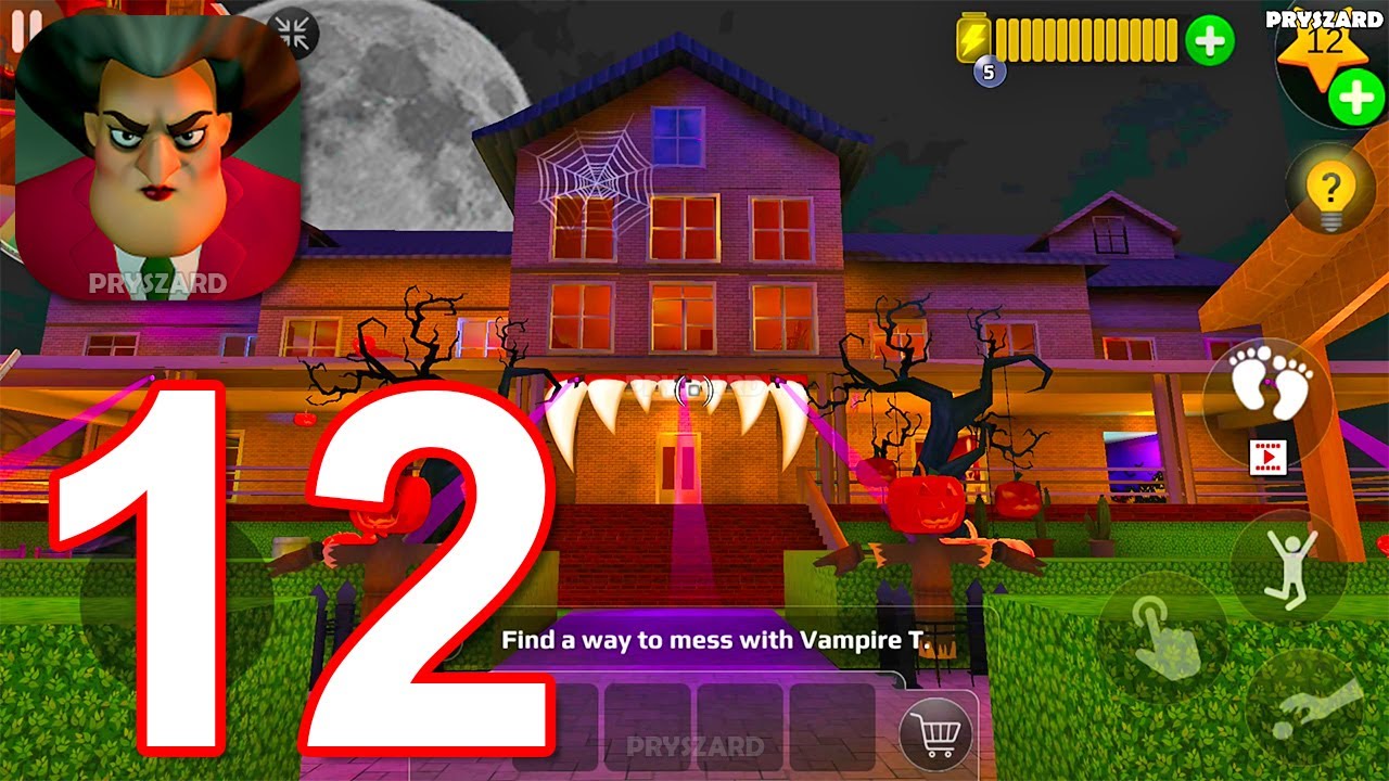 Scary Teacher 3D - Gameplay Walkthrough Part 12 Old Chapter 1 Halloween ...