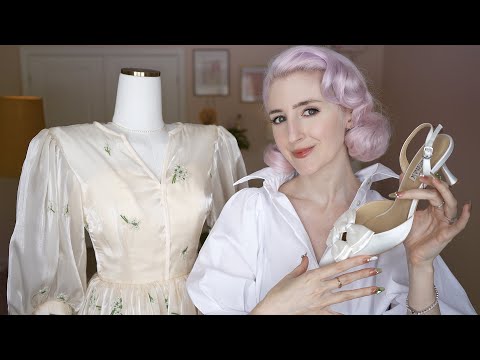 ASMR My Three Wedding Dresses 💍 Vintage Aesthetic Bride! (Crinkly shirt, Fabric Adjustments)