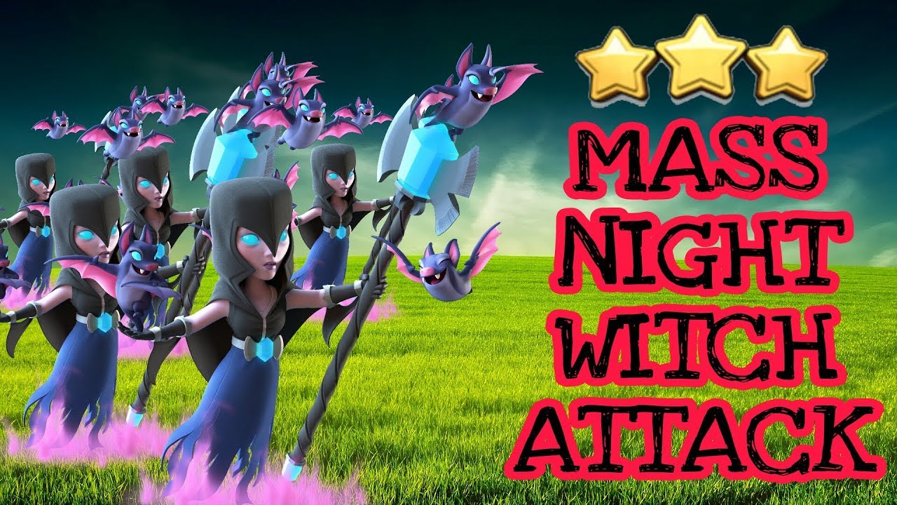 BH6 NIGHT WITCH 3 STAR ATTACKS | BUILDER HALL 6 MASS NIGHT WITCH ATTACK ...