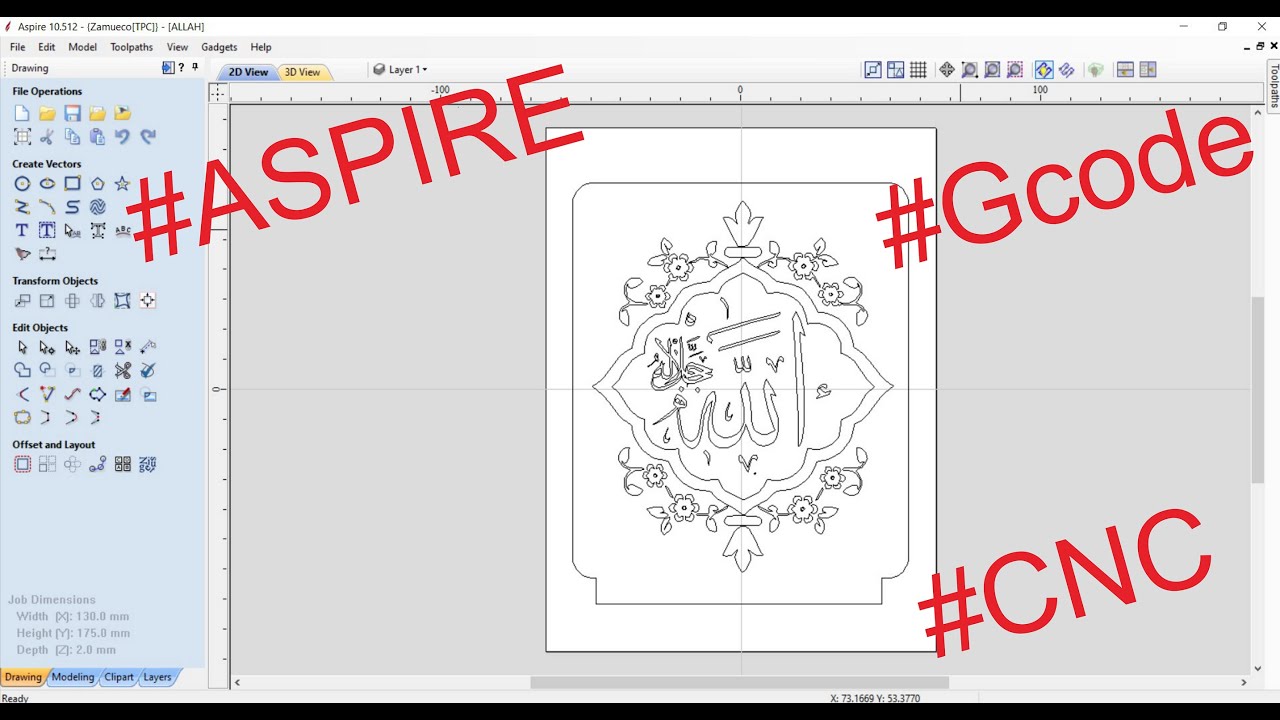 Tutorial G Code dari Aspire untuk mesin CNC - YouTube