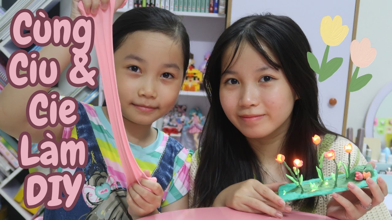Làm DIY Vườn Tulip Bằng Đất Sét Giấy Và Slime Bơ Cùng CIU CIE l Làm Đồ ...