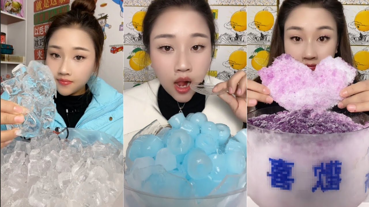 SOLO LZM | HARD ICE | CLEAR CUBES AND SHAVED | IGLOO CRUNCHY #iceeating #asmr #asmrice - YouTube
