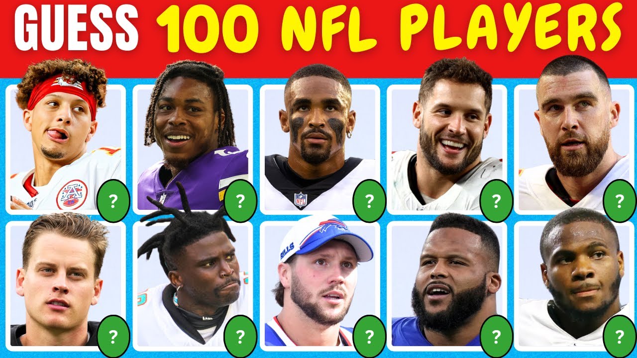 Guess the 100 NFL Players! 🏈 | CAN YOU Guess the TOP 100 NFL Players ...