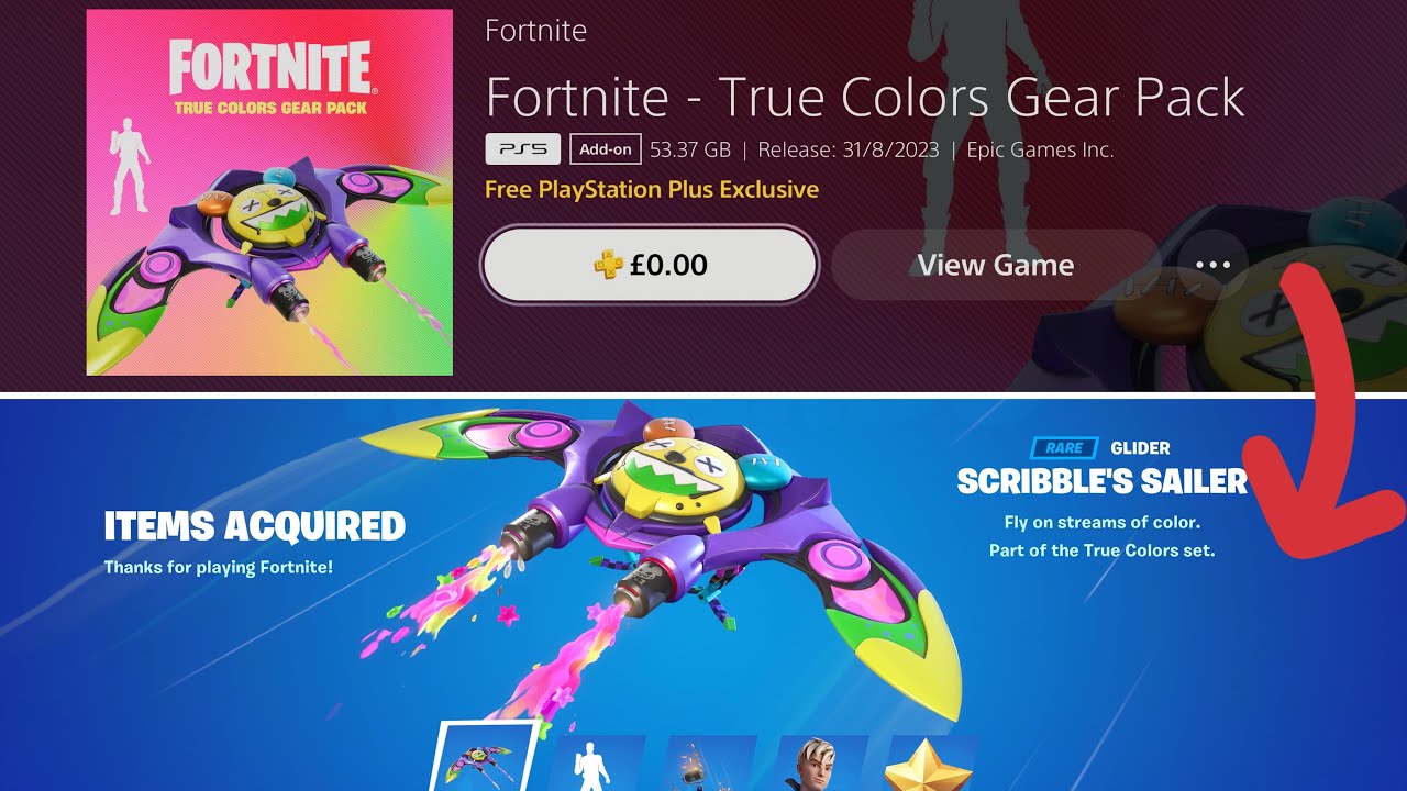New Fortnite Free PS Plus Bundle - True Colors Gear Pack - YouTube