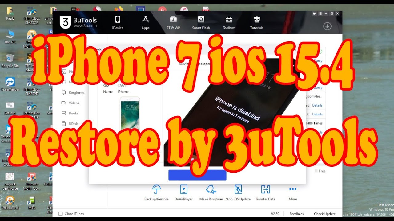 How To Restore iPhone 7 ios 15.4 by 3uTools - YouTube
