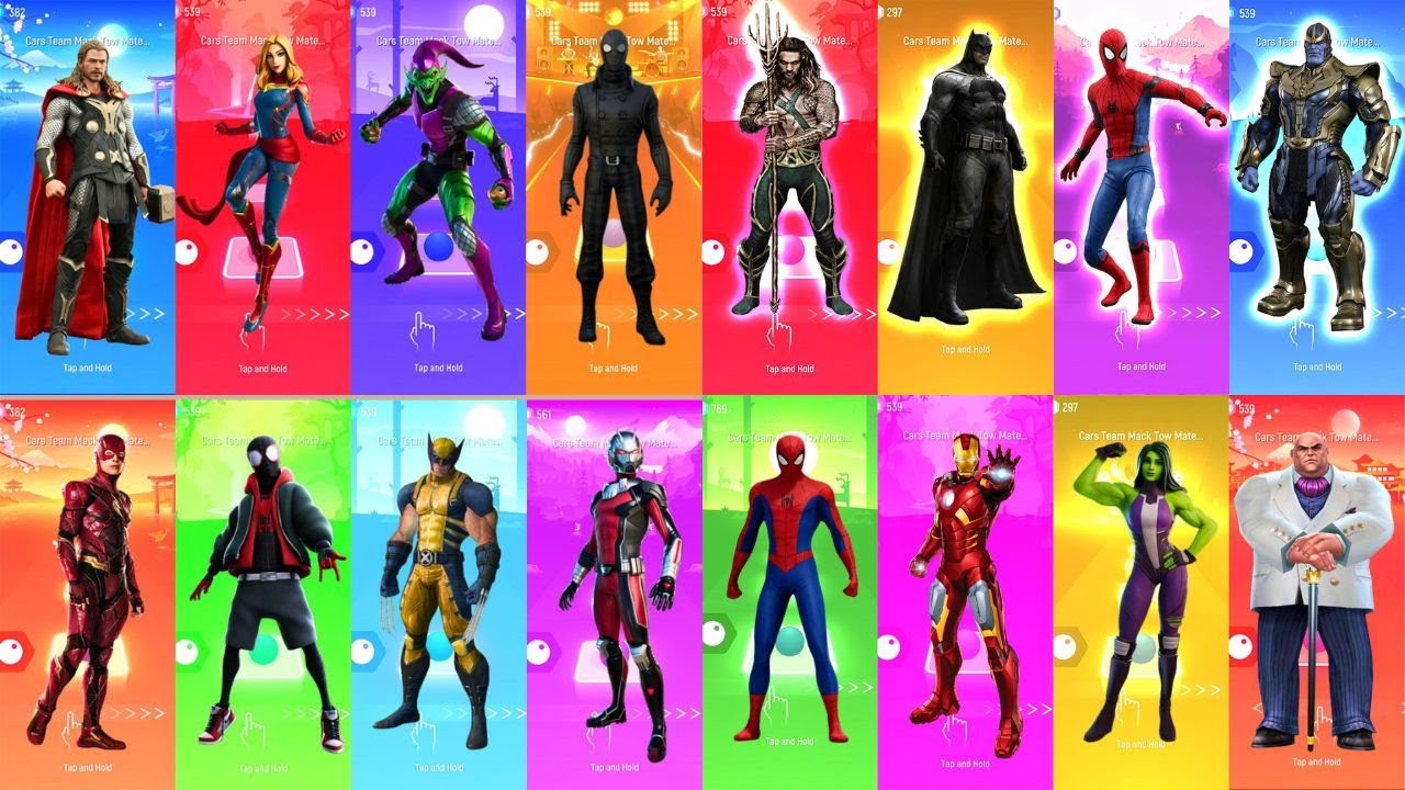 Epic Marvel & DC Superhero Showdown! Tiles Hop EDM Rush Megamix #20 ...