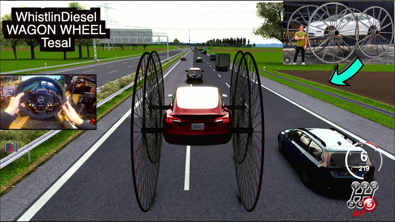 Driving WhistlinDiesels WAGON WHEEL Realistic Tesla MOD w/Thrustmaster ...