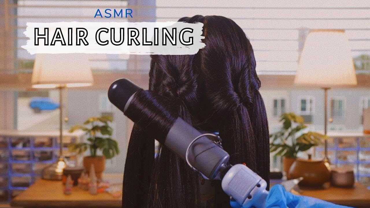 ASMR Relaxing Hair Curling with Two Curling Irons | Clicking, Brushing ...