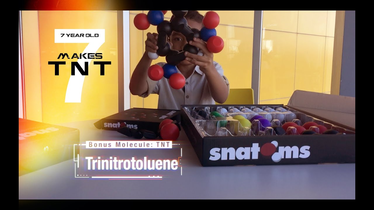 7 year old makes TNT molecule using Snatoms (NEW UNBOXING) - YouTube
