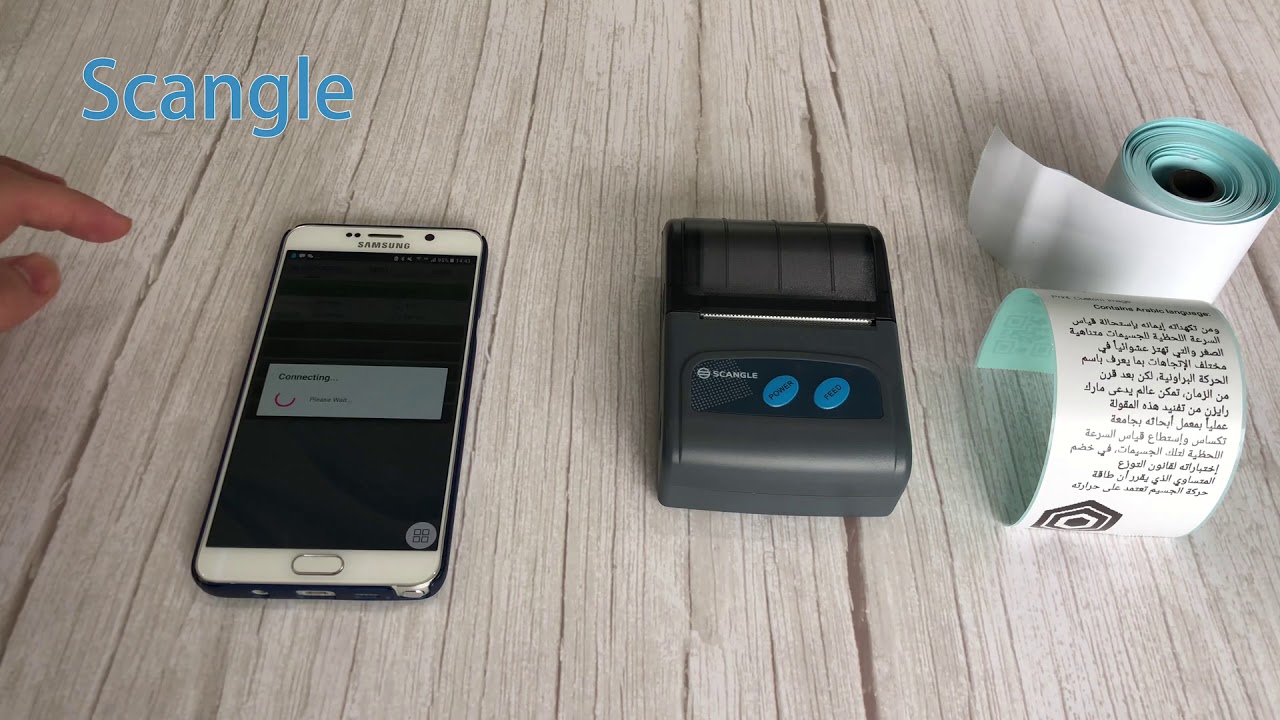 Scangle 58mm mobile thermal label sticker printer - YouTube