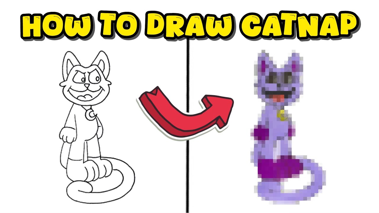 How to Draw CatNap from Poppy Playtime – Step-by-Step Game Character ...