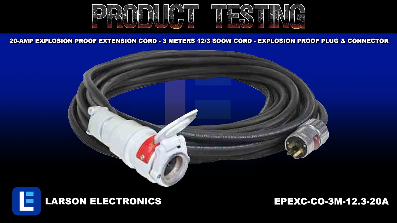 20-Amp Explosion Proof Extension Cord - 3 Meters 12/3 SOOW Cord ...