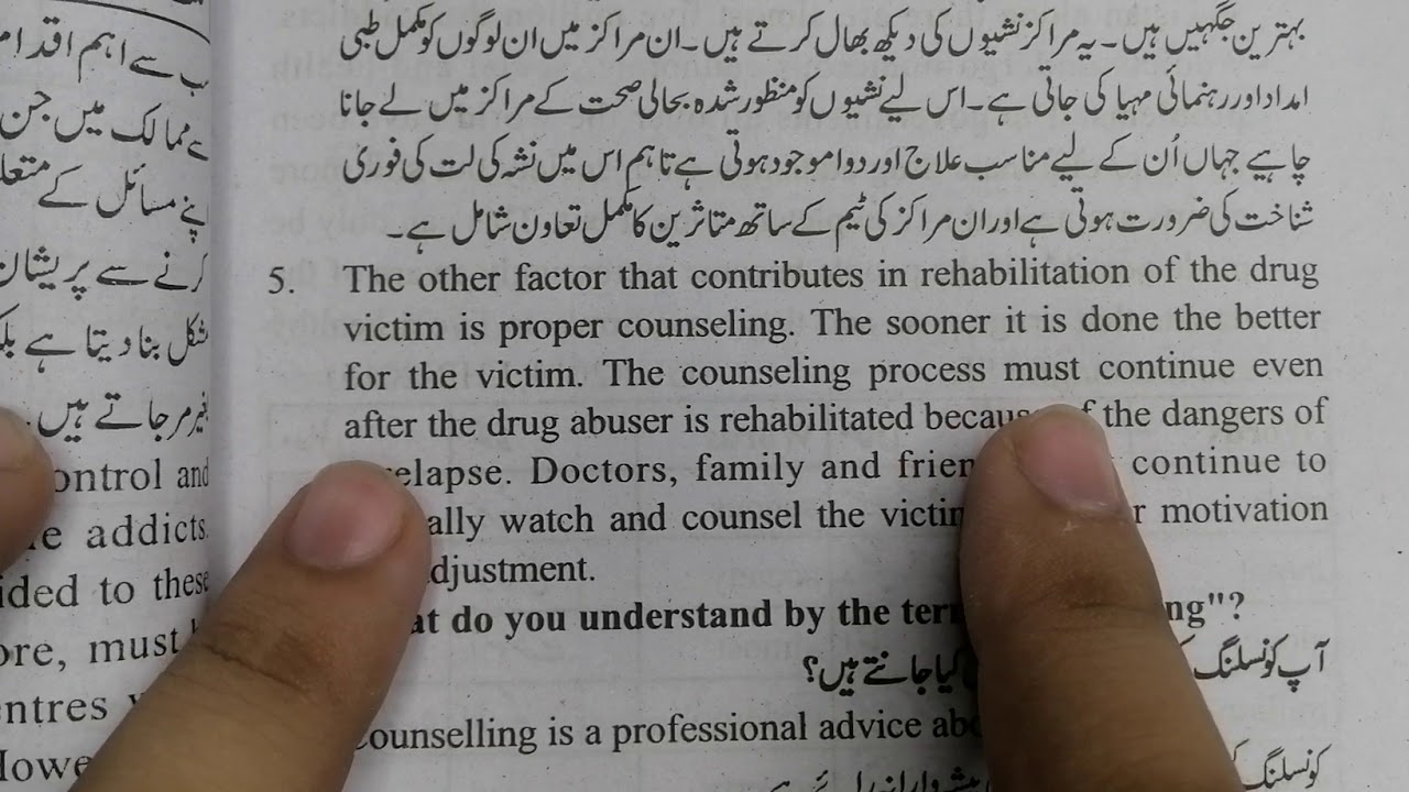 Drug Addiction Paragraph 5 Translation In Urdu Class 9 English YouTube