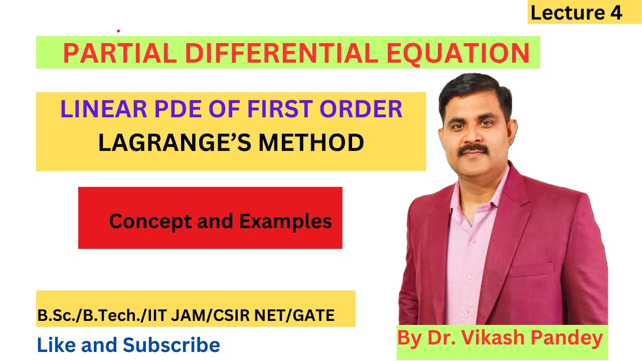 Solution of linear PDE of first order by Lagrange's Method - YouTube