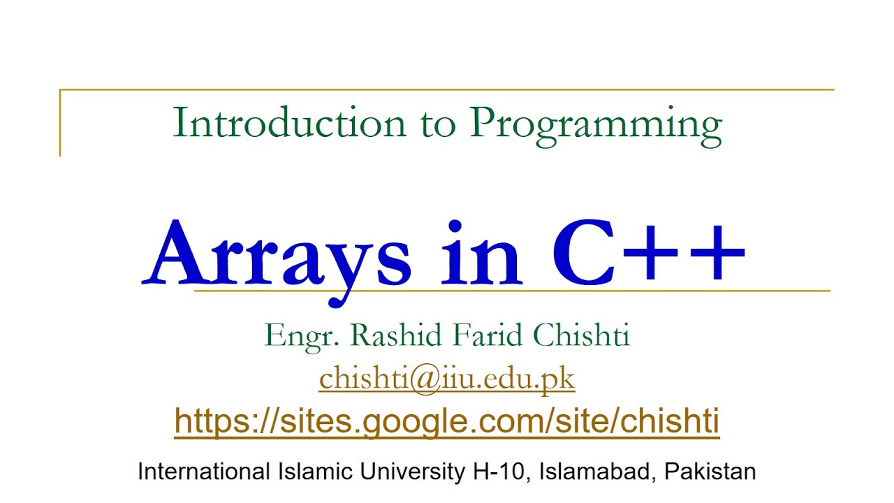 C++ Programming 33 Arrays - YouTube