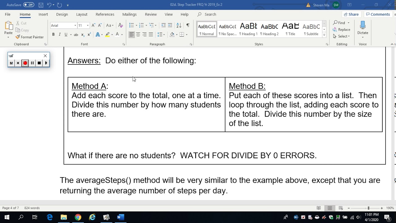 StepTracker averageSteps - YouTube