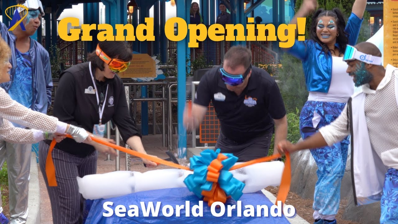 Ice Breaker Grand Opening Ceremony and First Riders at SeaWorld Orlando ...