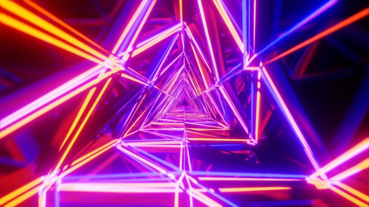 1 Hour 4K Abstract Triangle Tunnel Motion Graphics Background VJ Loop ...