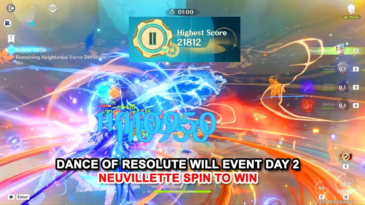 Dance of Resolute Will Event Day 2 : Neuvillette Spin to Win 21812 ...