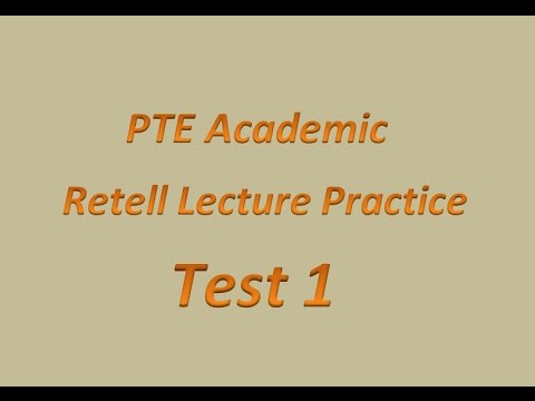 PTE Retell Lecture Practice Test 1 - YouTube