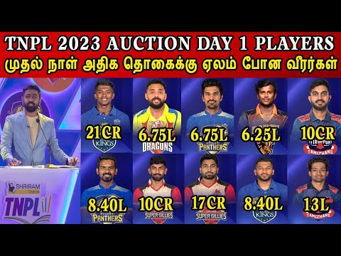 TNPL 2023 AUCTION TAMIL: முதல் நாள் அதிக தொகைக்கு ஏலம் போன வீரர்கள் ...