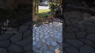 DIY This Cobblestone Patio under a beautiful tree canopy.