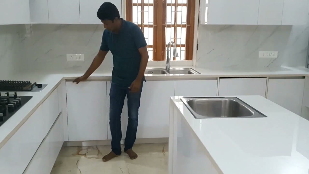 WHITE MODULAR KITCHEN - YouTube