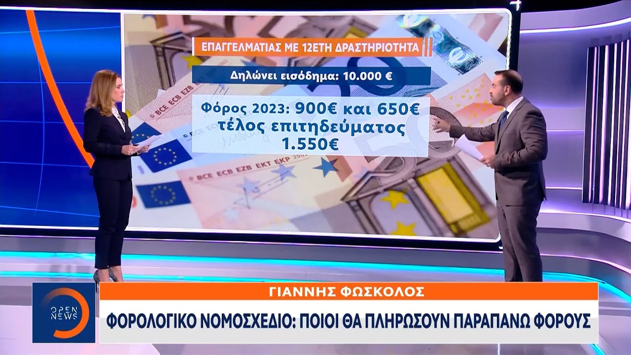 Φορολογικό νομοσχέδιο: Ποιοι θα πληρώσουν παραπάνω φόρους | OPEN TV ...
