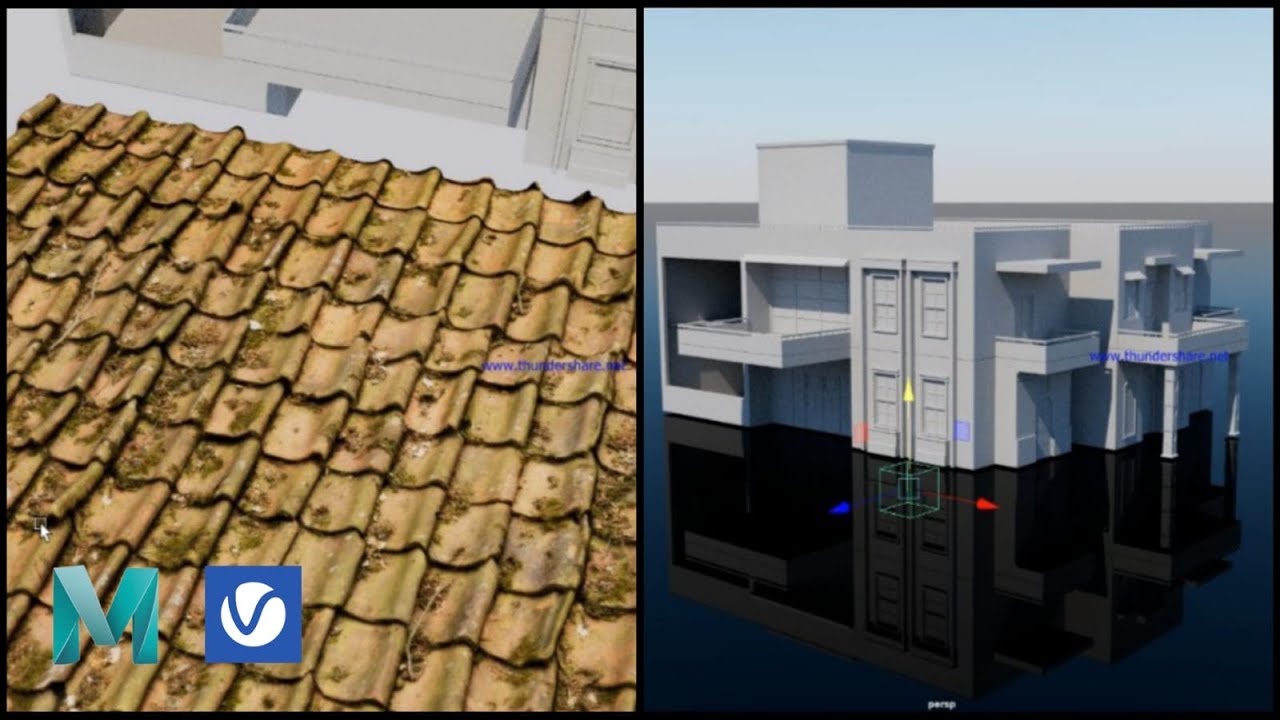Create an Infinity Ground Using V-Ray Plane and Make Roof tiles only by ...