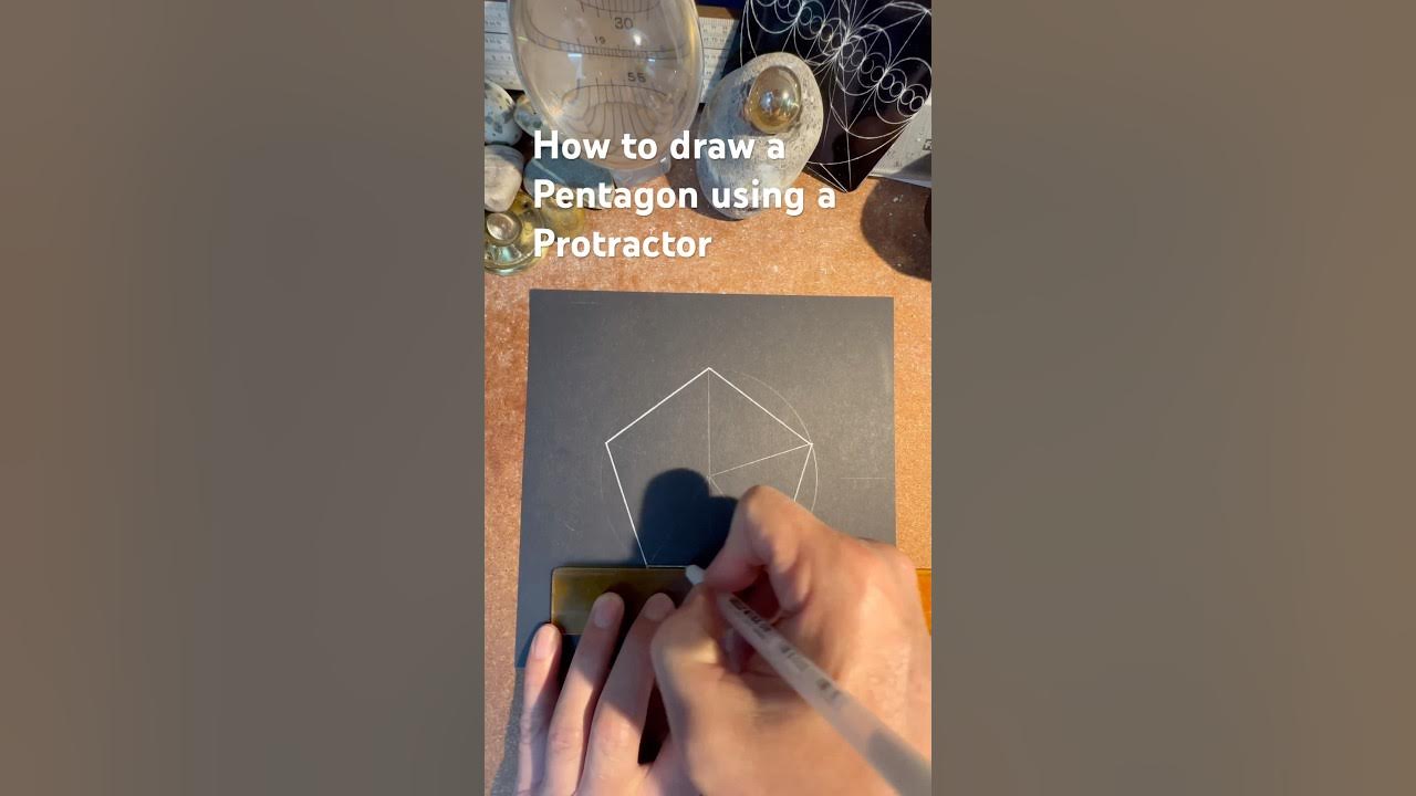 How to draw a Pentagon using a Protractor. Fast - YouTube