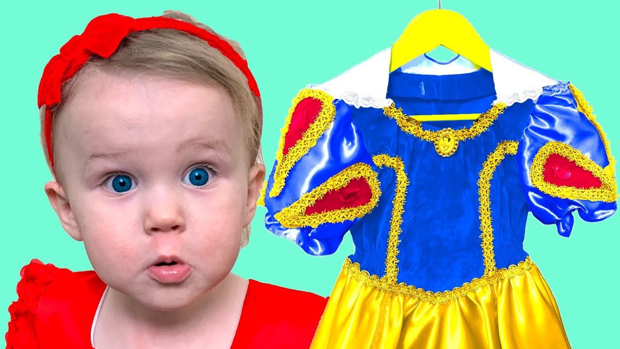 Mania going to Birthday Party and chooses Princess Dresses - YouTube