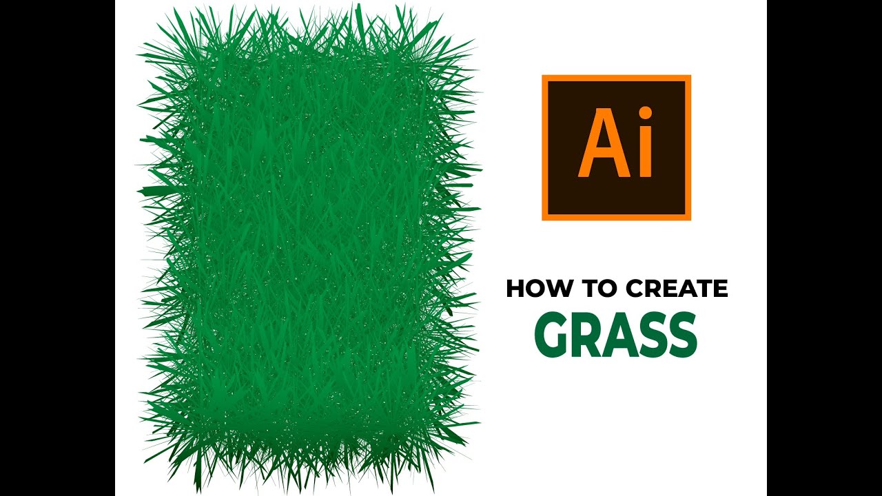 How to create green grass in adobe illustrator - YouTube
