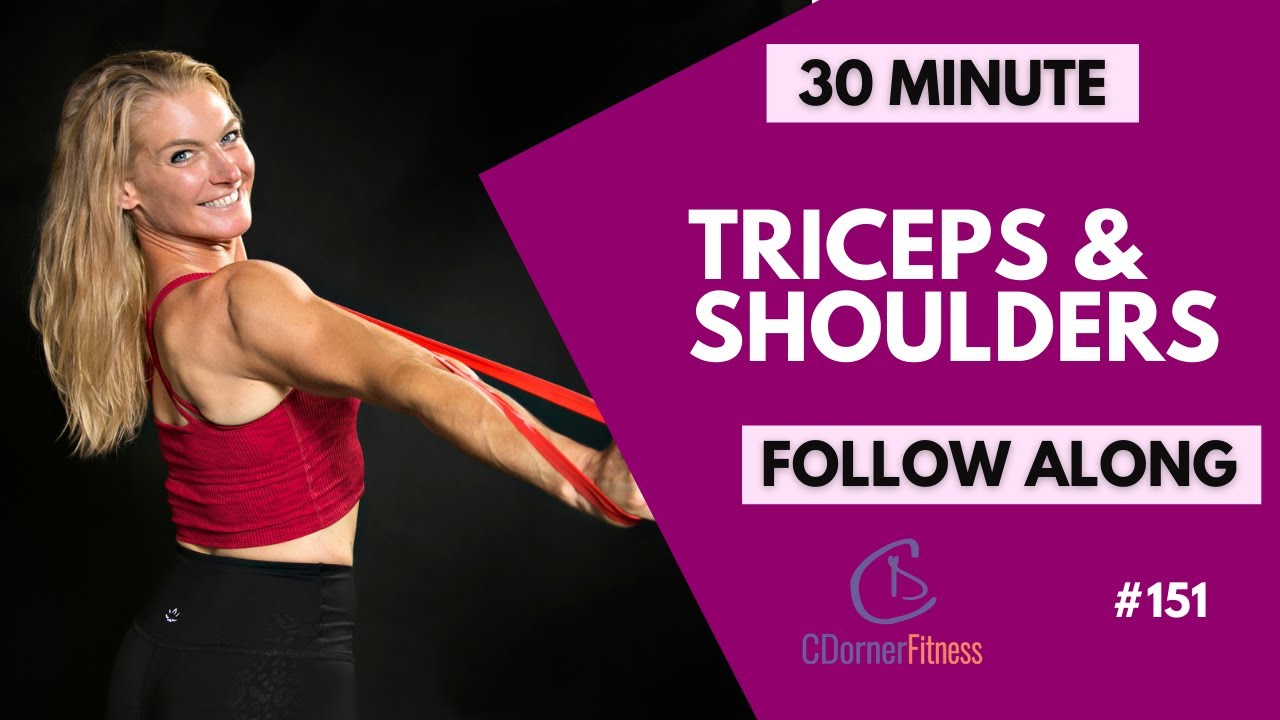 30 Minute Triceps and Shoulders Workout with Dumbbells and Mini Bands ...