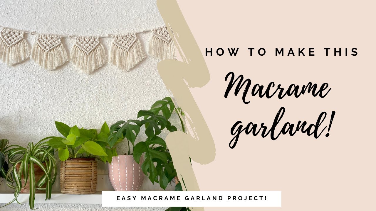 DIY macrame banner garland tutorial | macrame boho room decor project ...