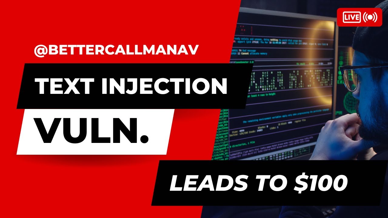 Text Injection vulnerability leads to 100 Dollars Bounty - YouTube