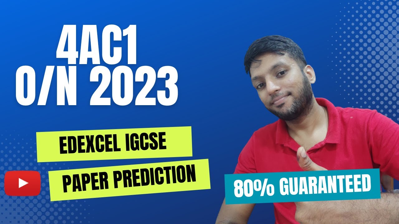 2023 October November Edexcel IGCSE Accounting Paper Prediction - 4AC1 ...
