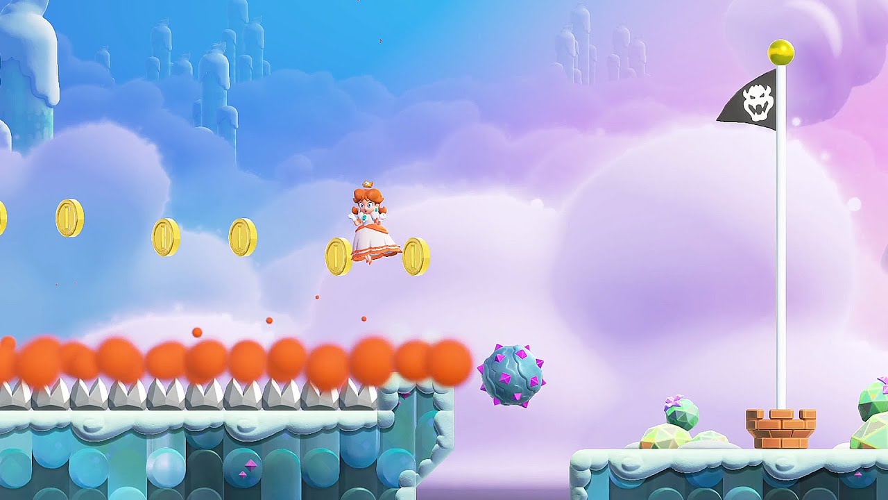 Super Mario Bros. Wonder - World 2 (Fluff-Puff Peaks) 100% [All Seeds ...