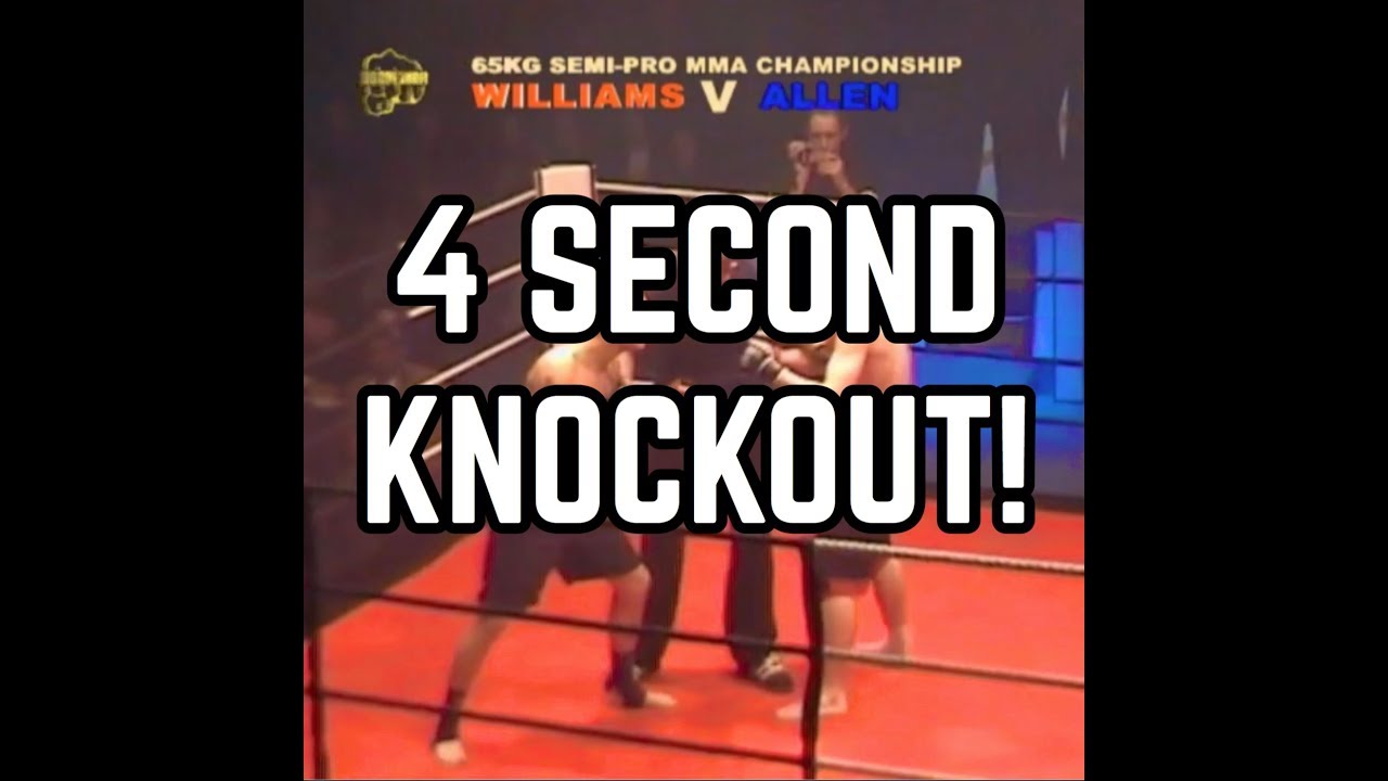 4 SECOND KO | James Williams vs Paul Allen | MMA Title Fight 2007 ...