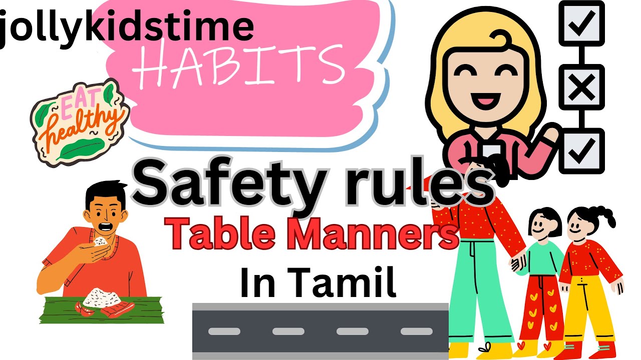 Table Manners & SAFETY HABITS FOR kids @Jollykidstime03in English and ...
