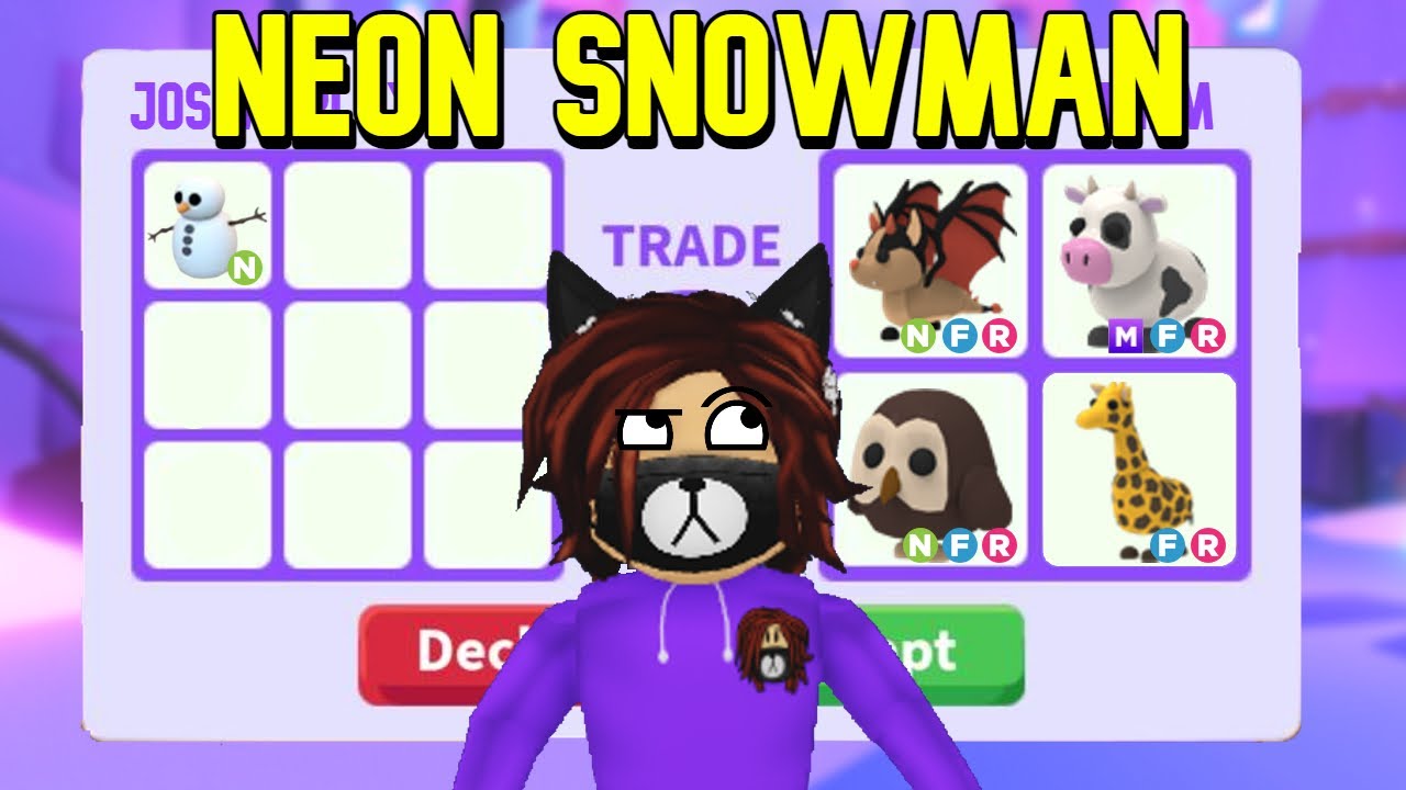 I Traded A NEON SNOWMAN In Adopt Me! - YouTube